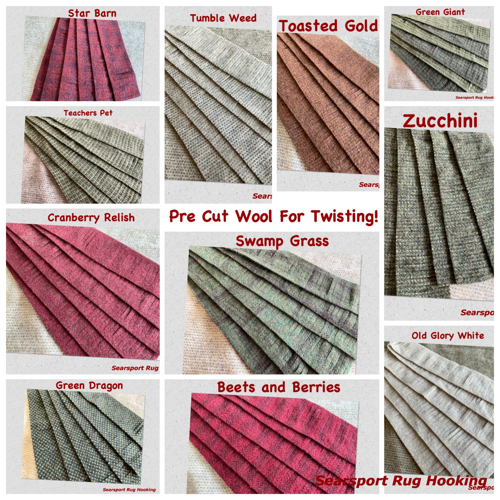 Pre Cut Tree Wool ONLY – Searsport Rug Hooking