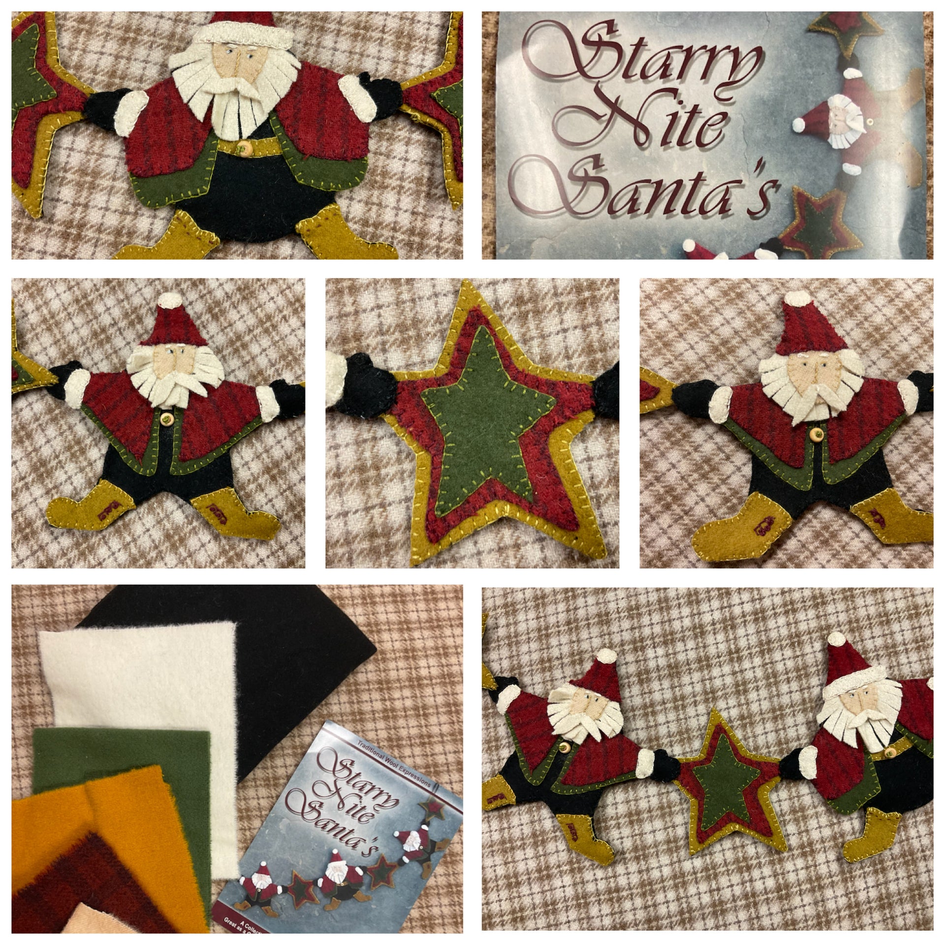 Starry Night Santa Garland – Searsport Rug Hooking