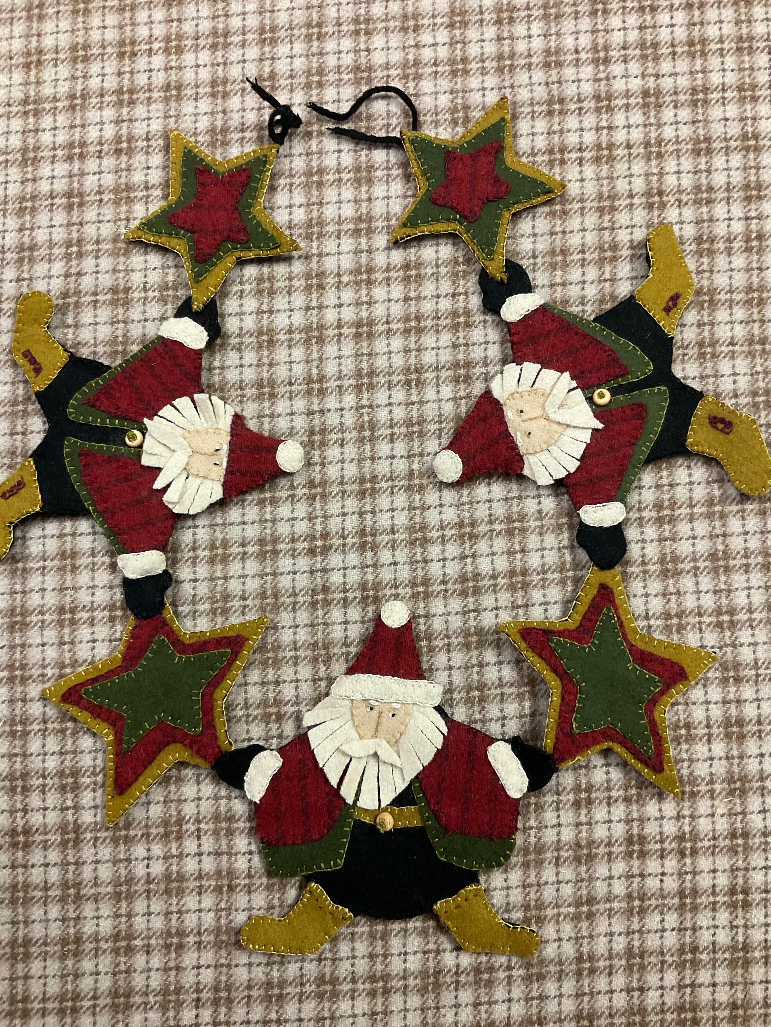 Starry Night Santa Garland – Searsport Rug Hooking