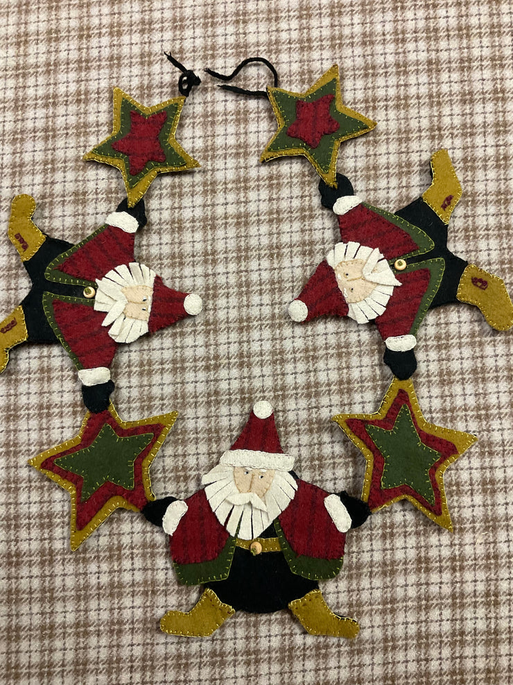 Starry Night Santa Garland – Searsport Rug Hooking