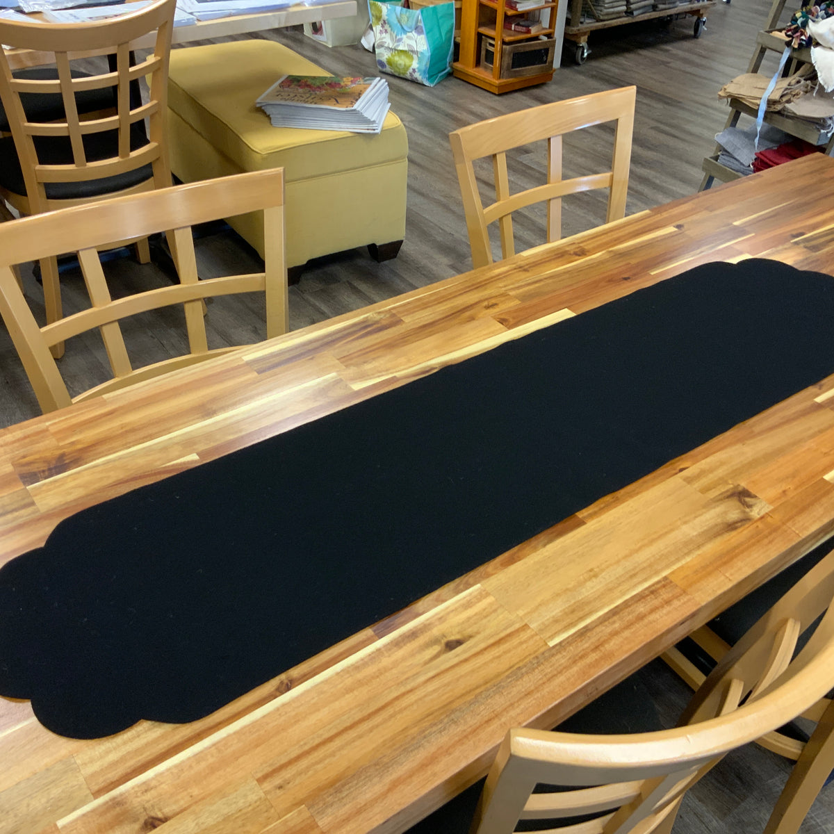 Large Pre Cut, Black Scalloped Table Runners – Searsport Rug Hooking