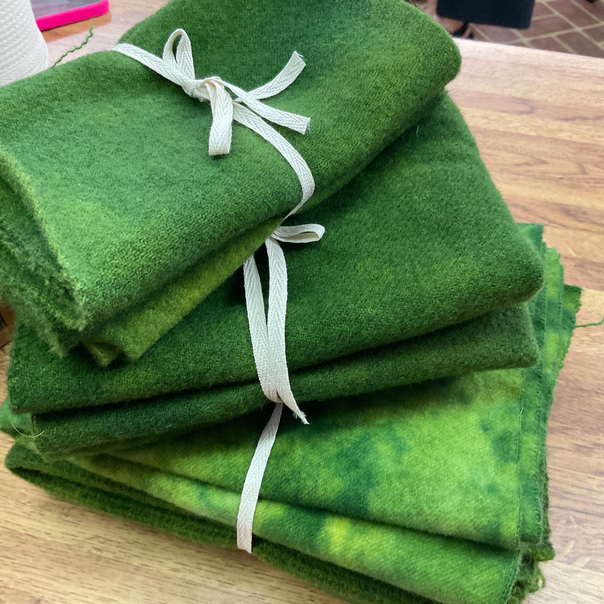 New DYED Wool Bundle Summer Green – Searsport Rug Hooking