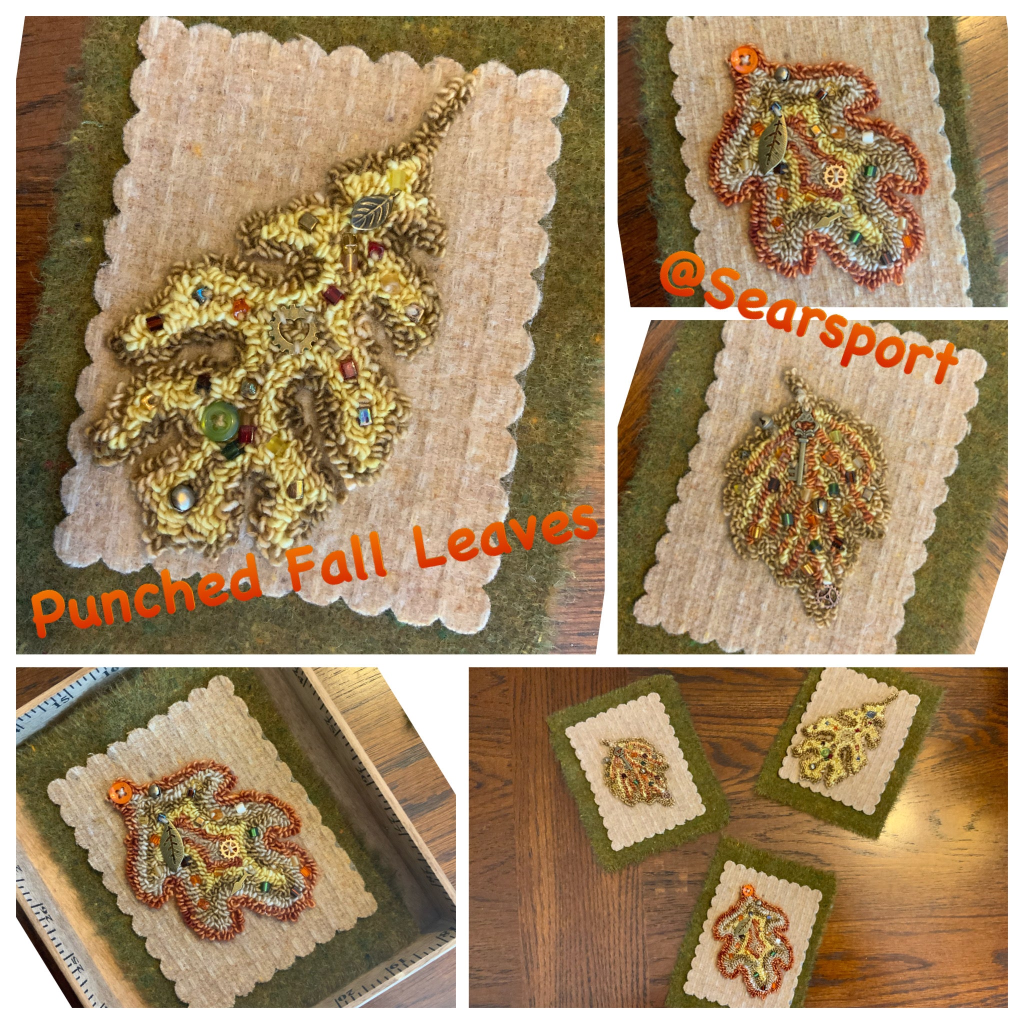 Fall leaves Mini Punch Post Card Kits – Searsport Rug Hooking