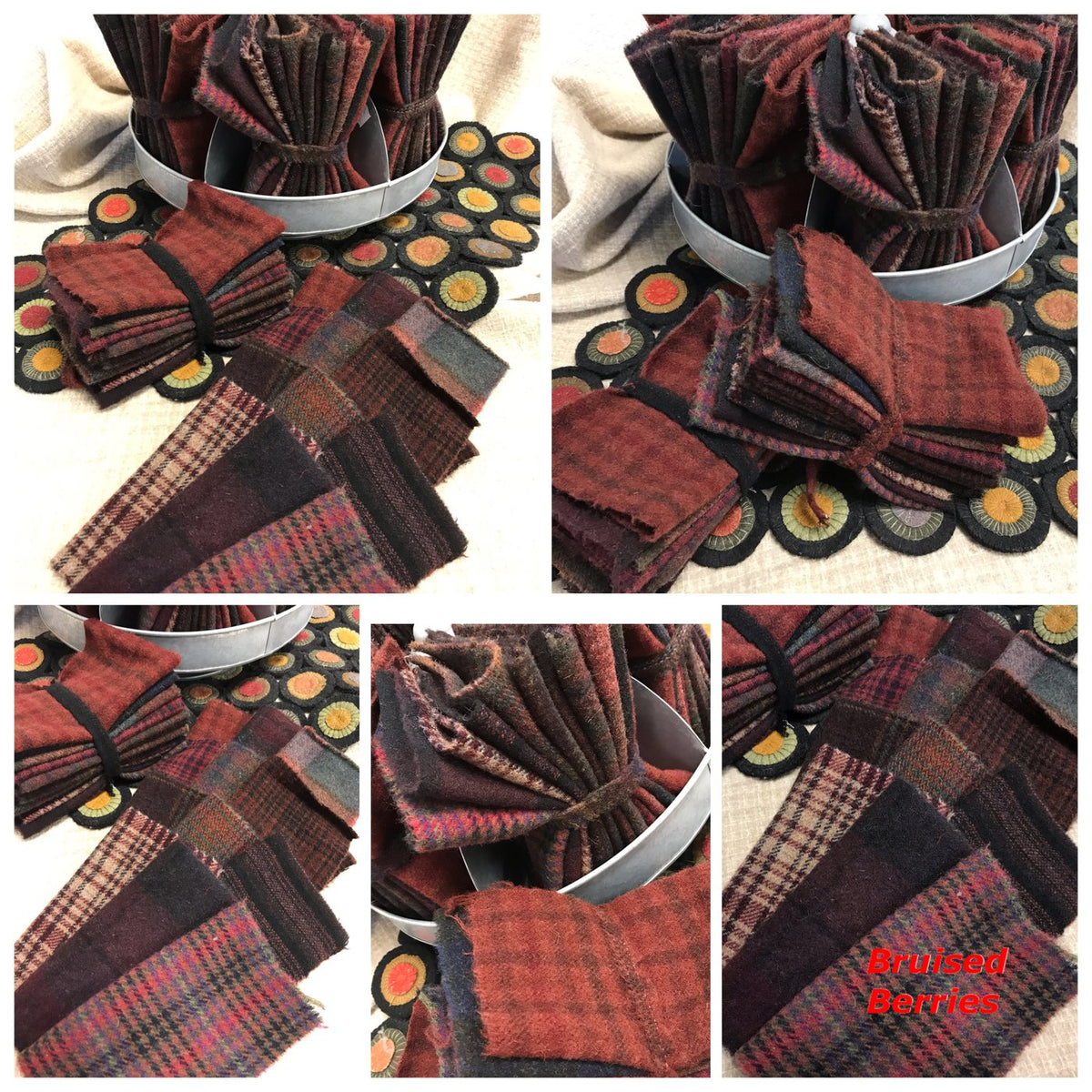 Bruised Berries Bundle – Searsport Rug Hooking
